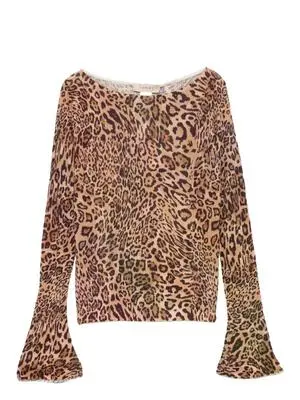 TWINSET Leopard Print Top - Brown
