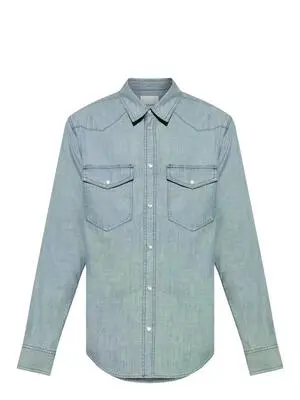 MARANT Double-pocket Cotton Shirt - Blue