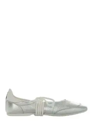 Patrizia Pepe Lace-up Leather Ballet Flats - Silver