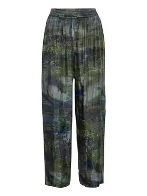 Henrik Vibskov Landscape-print Straight Trousers - Green