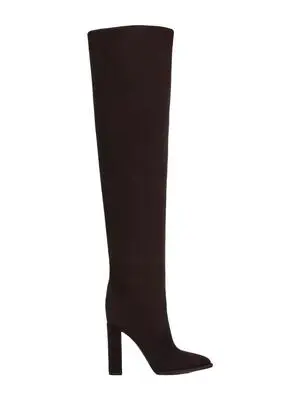 LE SILLA 110mm Elsa Block-heel Suede Boots - Brown