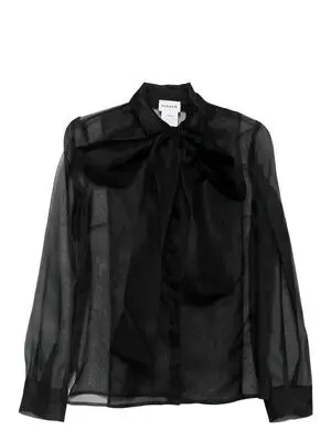 P.A.R.O.S.H Bow-Detail Sheer Blouse