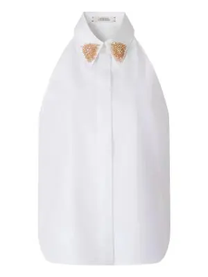 Dorothee Schumacher Bead-embellished Halter Blouse - White