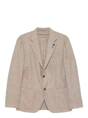 LARDINI Patch-pocket Two-button Jacket - Neutrals