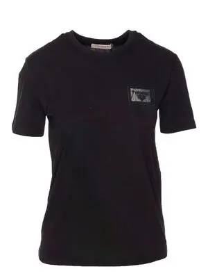 TWINSET Embroidered-logo Crew-neck T-shirt - Black