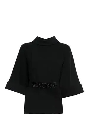 P.a.r.o.s.h Belt-embellished Blouse - Black
