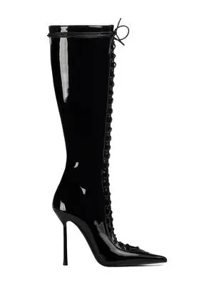 LE SILLA 100mm Colette Lace-up Boots - Black