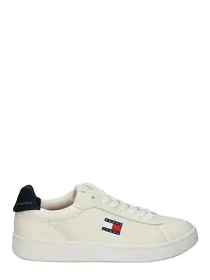 Tommy Hilfiger Logo-plaque Leather Sneakers - White