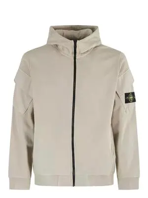 Stone Island Logo-patch Hooded Jacket - Neutrals