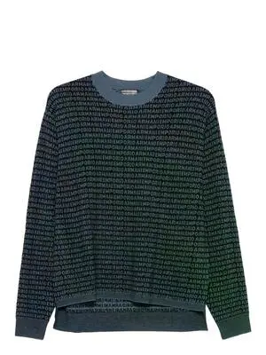 Emporio Armani Logo-print Wool Pullover - Blue