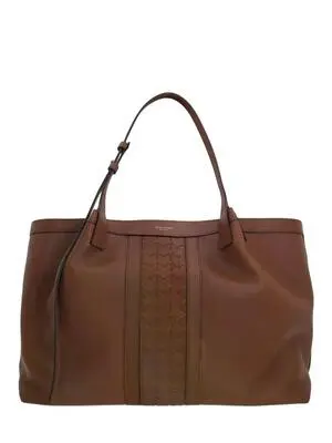 SERAPIAN Diamond-pattern Tote Bag - Brown
