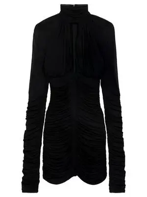 Blumarine Ruched Mini Dress - Black