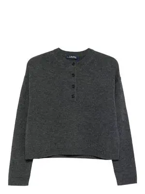 Max Mara Button-placket Sweater - Grey