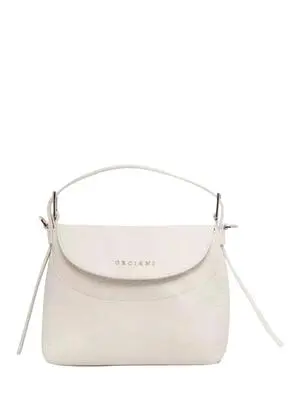 ORTIGNI Small Nana Calfskin Leather Tote Bag - White