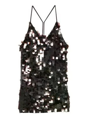P.a.r.o.s.h Sequin Spaghetti-strap Dress - Brown