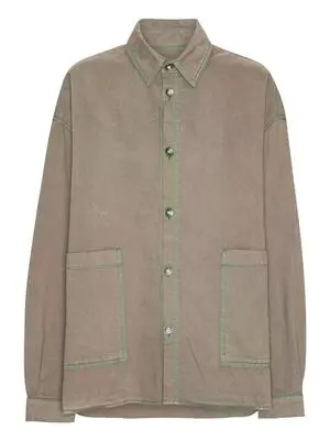 Henrik Vibskov Double-pocket Contrast-stitching Shirt - Neutrals