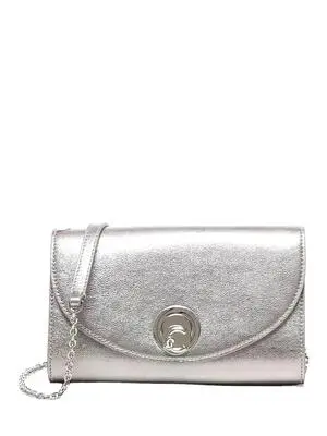 COCCINELLE Circular-lock Leather Shoulder Bag - Silver