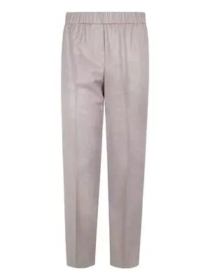 Peserico Wool Straight Trousers - Neutrals