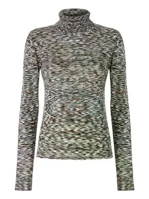 Missoni Stripe-Pattern Turtleneck Sweater Black