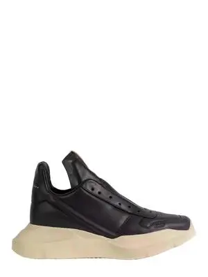 Rick Owens Geth Runner Leather Slip-on Sneakers - Black