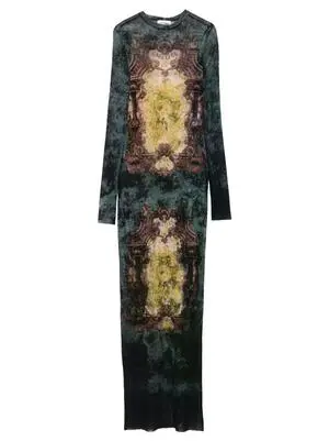 Jean Paul Gaultier Baroque-print Maxi Dress - Black
