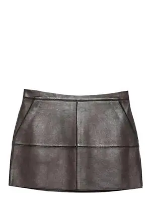 P.a.r.o.s.h Leather Mini Skirt - Brown