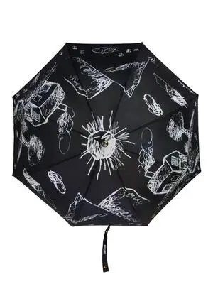Moschino Sketch-print Umbrella - Black