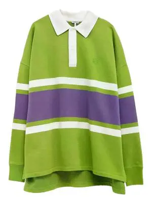 Loewe Stripe-panel Rugby Shirt - Green