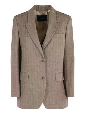 Seventy Herringbone Single-breasted Blazer - Neutrals