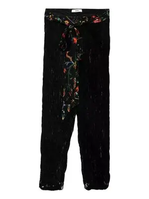 SIEDRES Floral Print Lace Trousers - Black