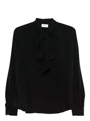 P.a.r.o.s.h Bow-neck Long-sleeve Blouse - Black