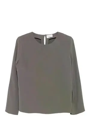 P.a.r.o.s.h Keyhole-back Long-sleeve Top - Grey