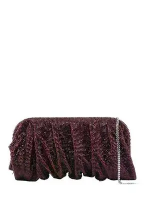 Benedetta Bruzziches Embellished Gathered Clutch - Red