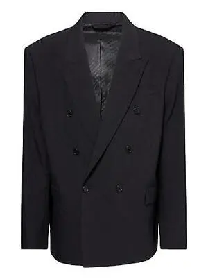 Acne Studios Pinstriped Cotton-wool Blend Jacket - Black