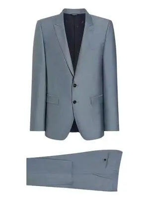 Dolce & Gabbana Single-breasted Wool And Silk Suit - Blue