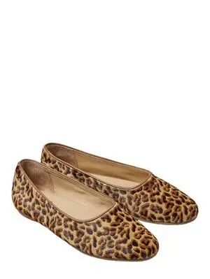 Beek Swiftlet Leopard-print Calf Hair Ballerinas - Gold