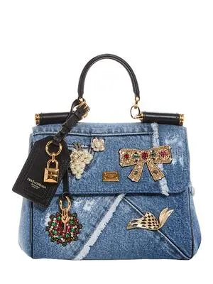 Dolce & Gabbana Top Handle Bag - Blue/black