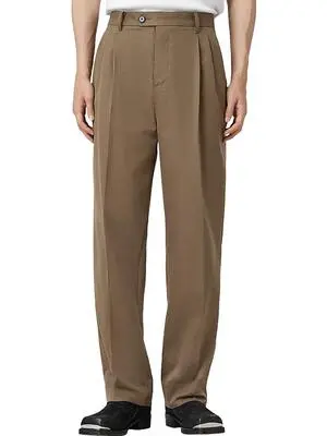 ALLSAINTS Tallis Pleated Straight Fit Trousers - Baked Brown