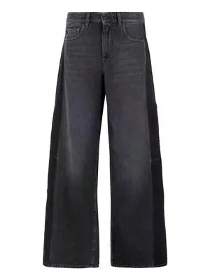 Ag Panelled Cotton-blend Jeans - Black
