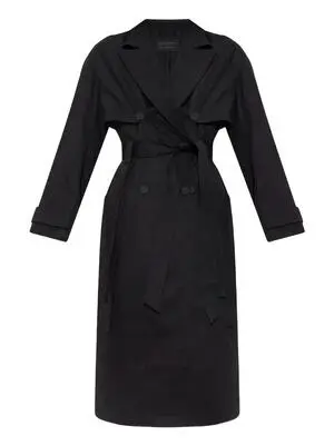 ALLSAINTS Double-breasted Belted Trench Coat - Black