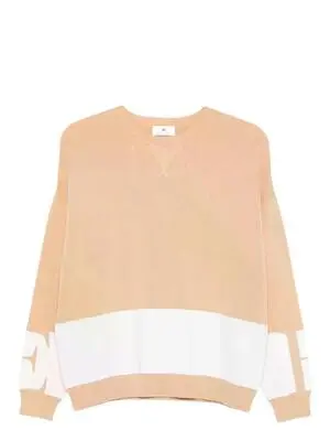 Elisabetta Franchi Colour-block Crew-neck Sweater - Neutrals