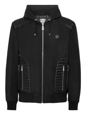 PHILIPP PLEIN Hooded Leather-Insert Jacket