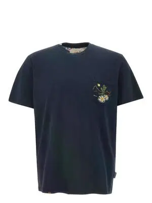 BOB Embroidered-pocket T-shirt - Blu