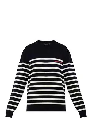 Dsquared2 Striped Wool Sweater - Blue