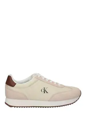 Calvin Klein Logo Suede Sneakers - Neutrals