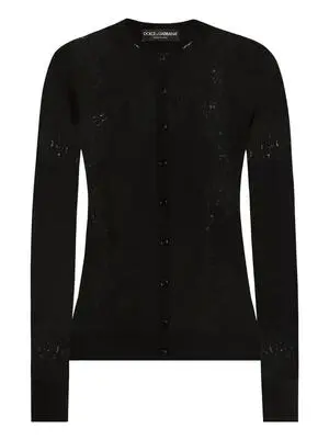 Dolce & Gabbana Lace Panel Cardigan - Black