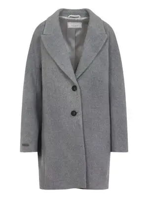 Peserico Single-breasted Wool Coat - Grey
