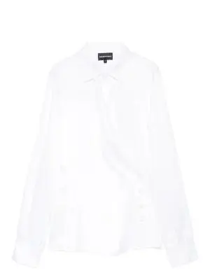 Emporio Armani Wrap-front Button-detailed Blouse - White