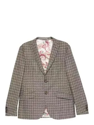 Etro Checked Paisley-lined Blazer - Neutrals