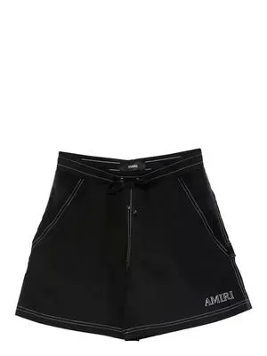 Amiri Embroidered-pocket Swim Shorts - Black